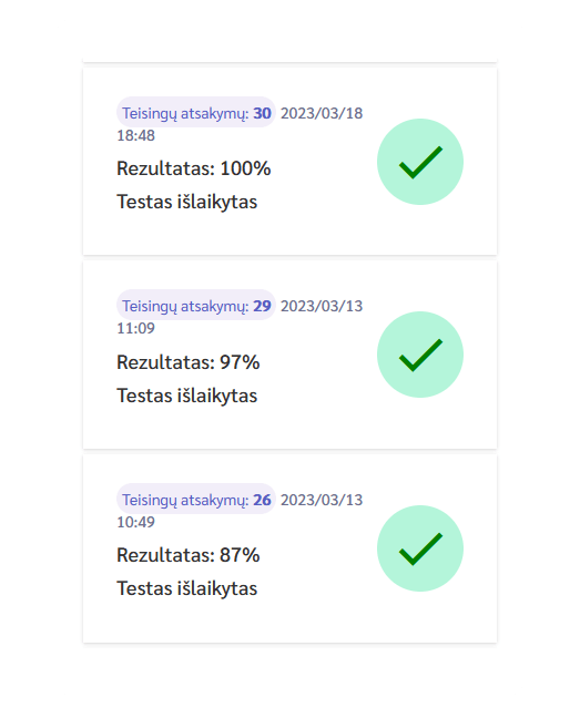 KET testai vairavimo teorijos egzaminui