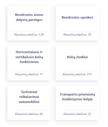 KET testai vairavimo teorijos egzaminui